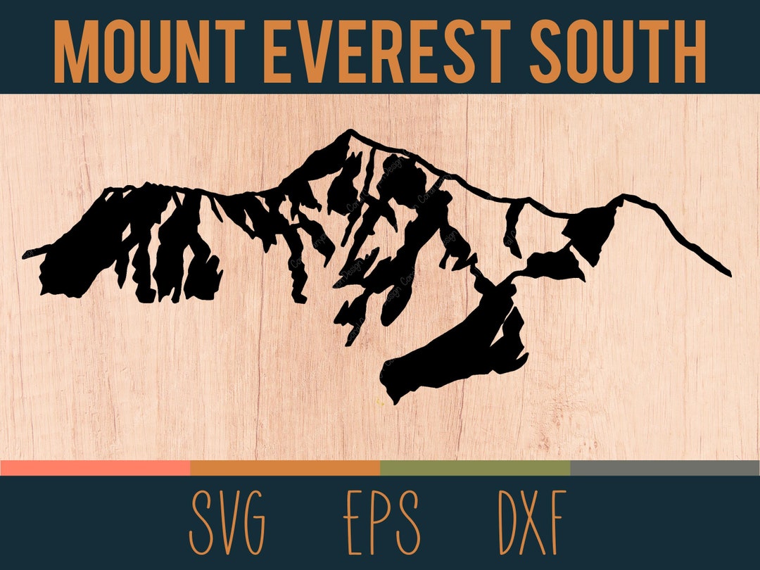 Esquema SVG del Monte Everest / Cara Sur / Archivo de corte digital ...