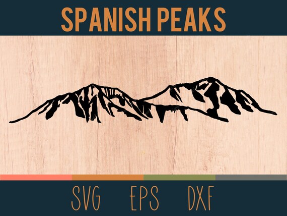 Spanish Peaks SVG Outline Digital Cut File Huerfano | Etsy