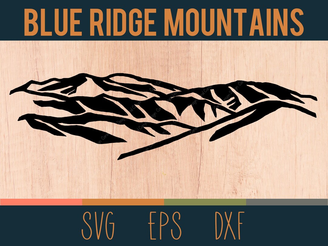 Blue Ridge Mountains SVG Outline Digital Cut File Appalachian Mountains ...