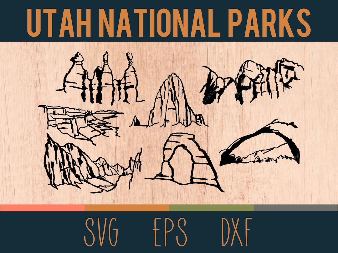Utah National Parks SVG Bundle Digital Cut Files Arches - Etsy