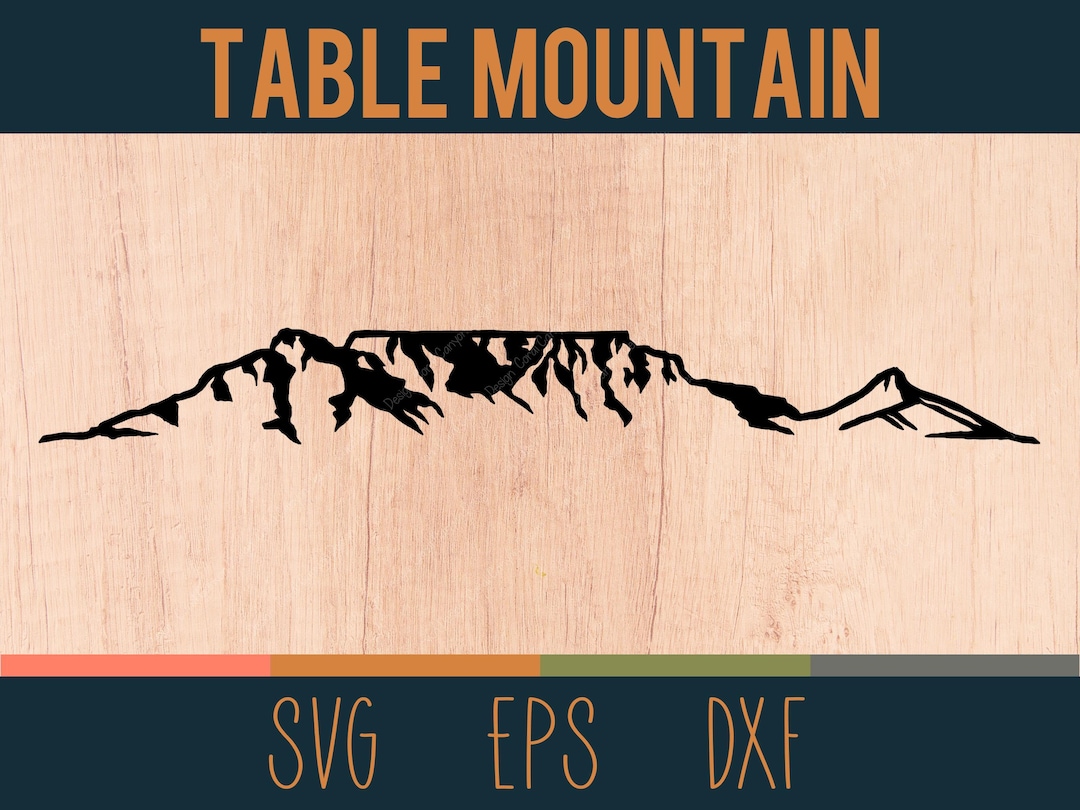 Table Mountain SVG Outline | Digital Cut File | Cape Town, South Africa ...
