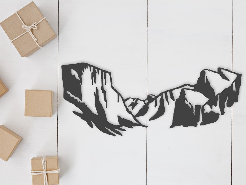 Yosemite Valley Outline | SVG Digital Cut File | Silhouette of National ...