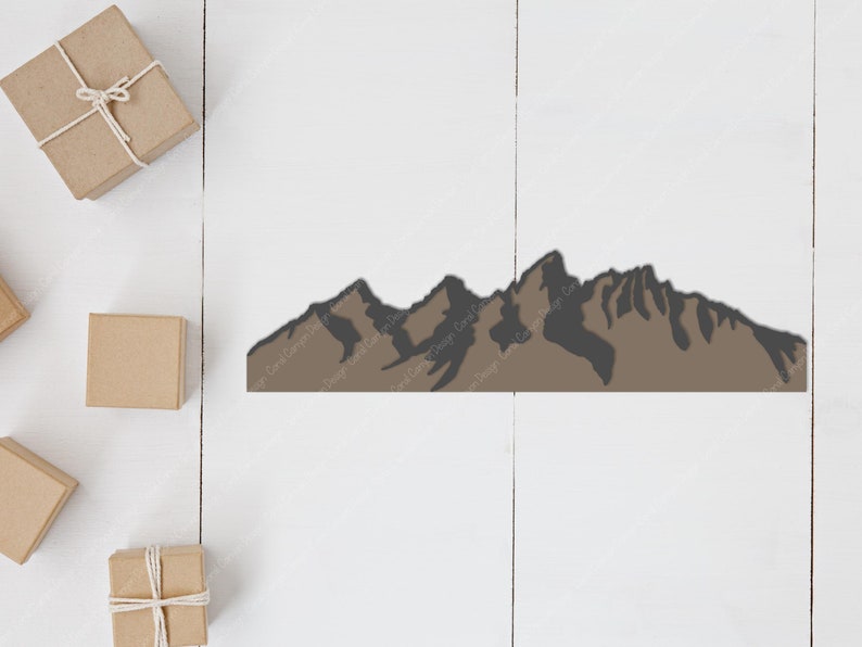 Layered Grand Tetons Mountain Outline SVG Digital Cut File - Etsy