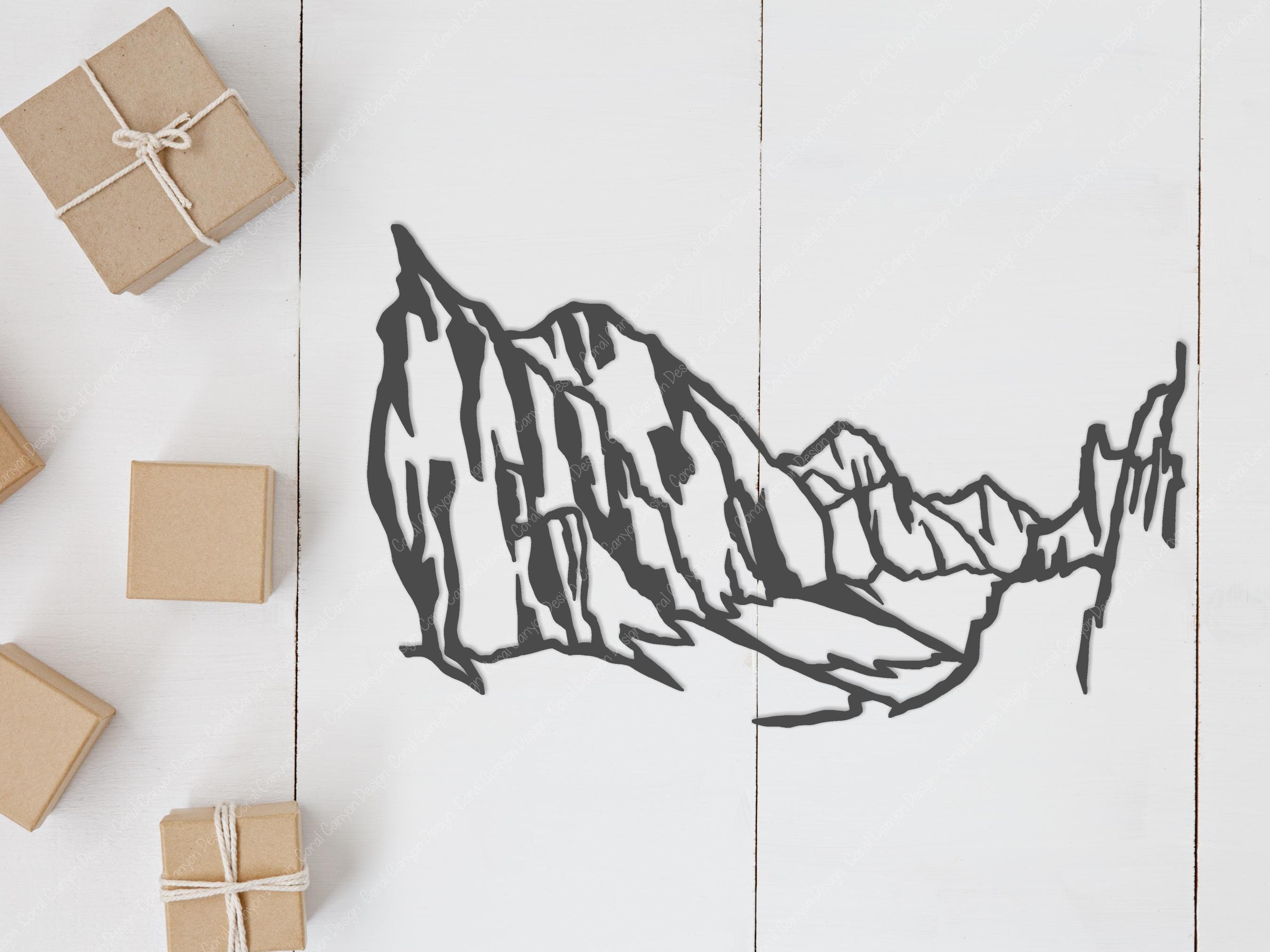 Zion Canyon SVG Outline Digital Cut File Zion National - Etsy UK