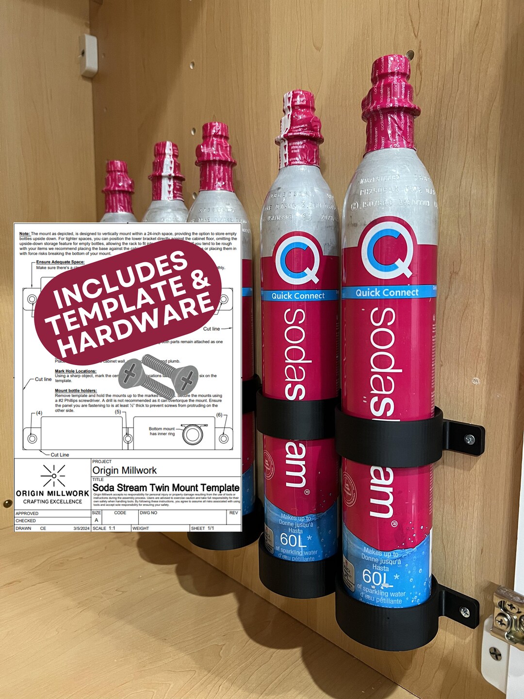 Soda Stream CO2 Bottle Holder Kit Hardware, and Assembly Instructions ...