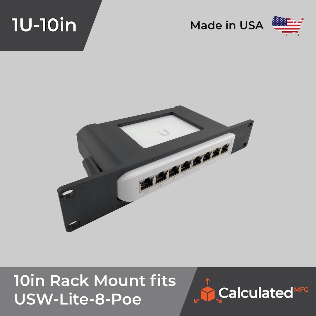 10" Rack Mount for Unifi Usw-lite-8-poe – Secure 1U Network Switch ...