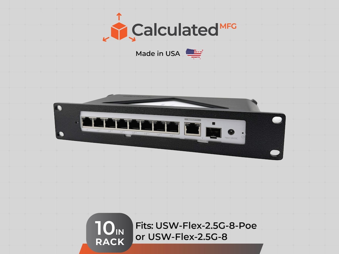 10in 1U Rack Mount Fits Unifi Usw-flex-2.5g-8-poe and Usw-flex-2.5g - 8 ...