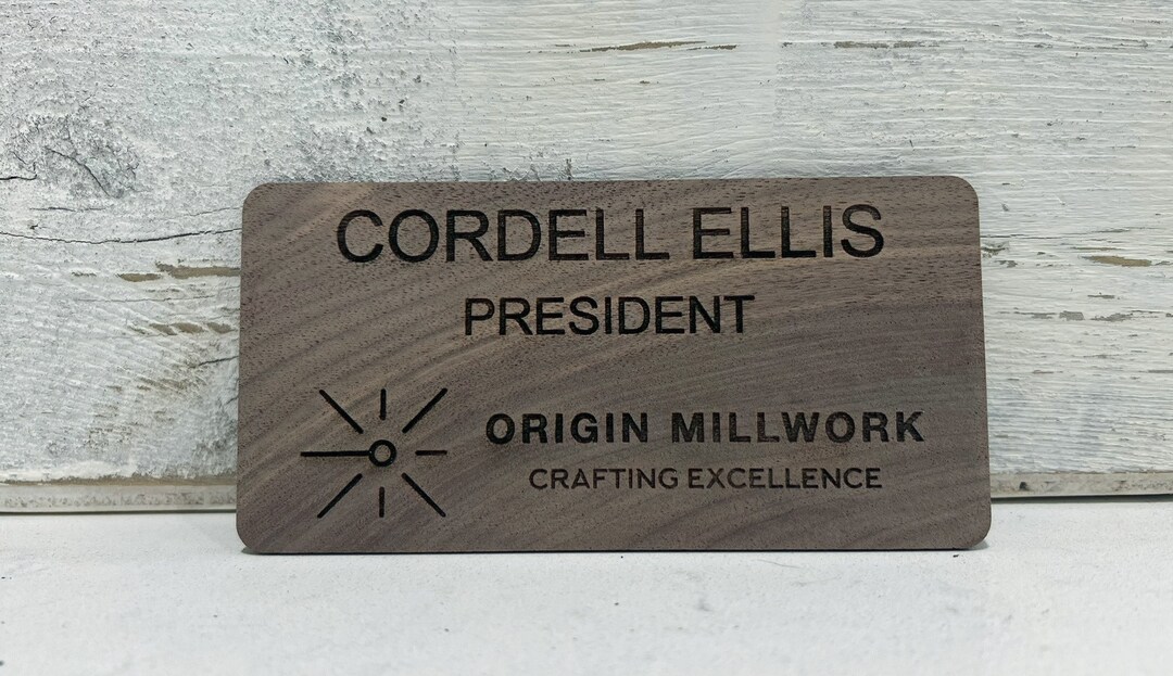 Custom Walnut Office Name Plaque Personalized Logo & Nameplate - Etsy