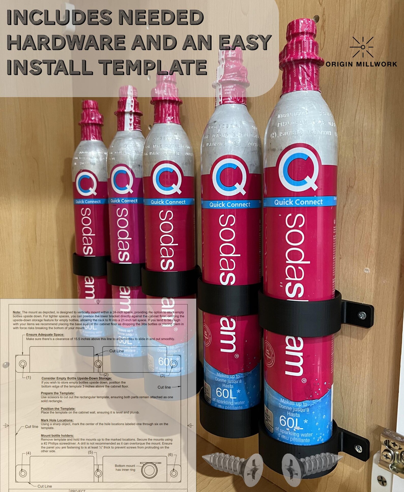 Soda Stream CO2 Bottle Holder Kit - Hardware, and Assembly Instructions ...