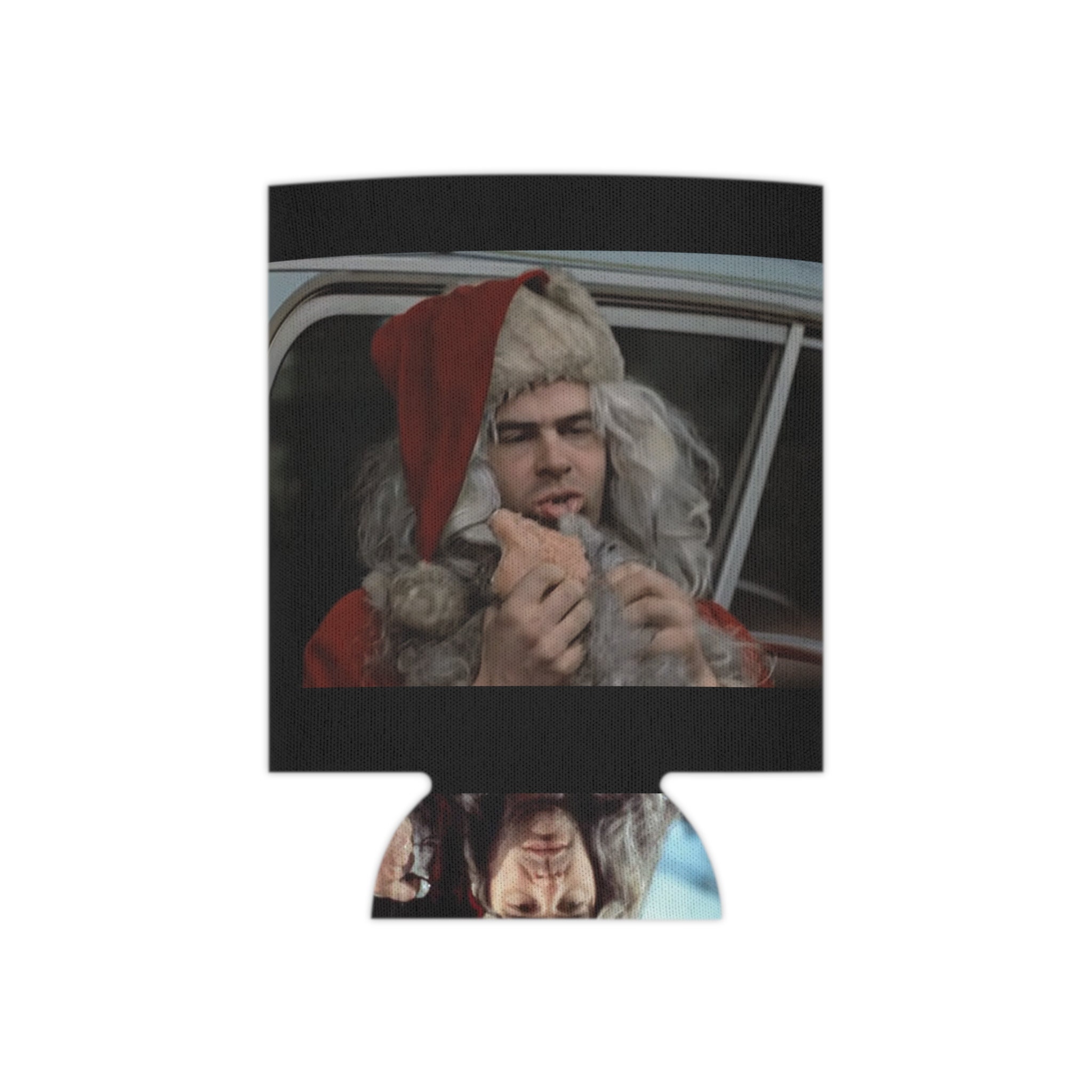 1983 Trading Places Sad Psycho Fish-eating Santa Dan Aykroyd Beer Cozy ...