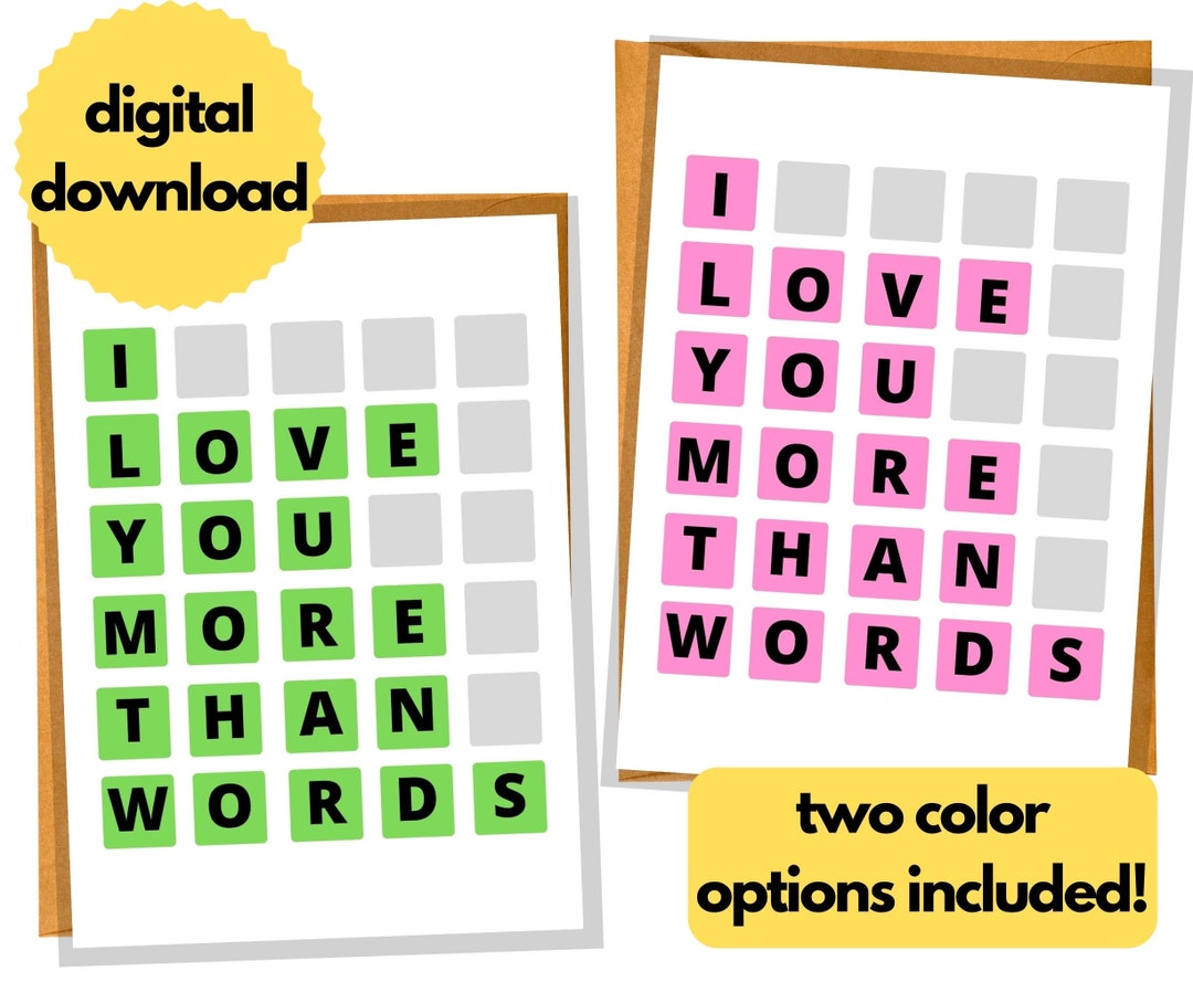 Wordle Love Card, Instant Download, Anniversary Card, Funny Valentine's ...