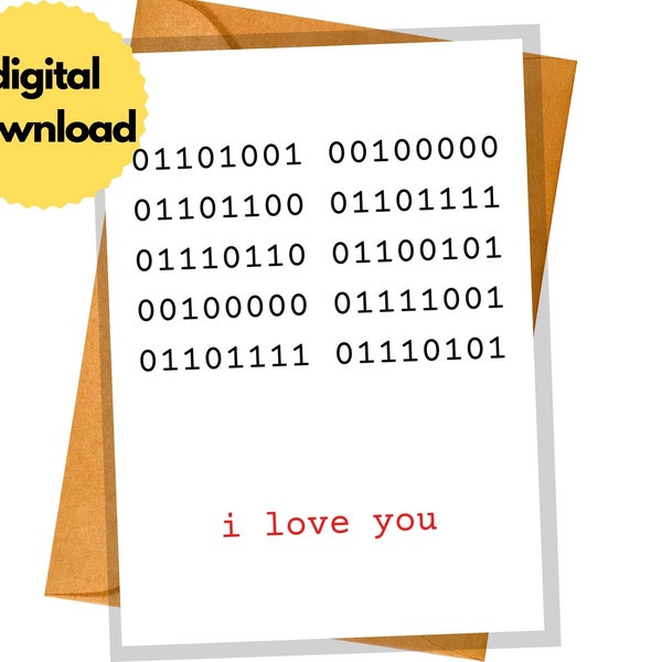 Binary I Love You - Etsy