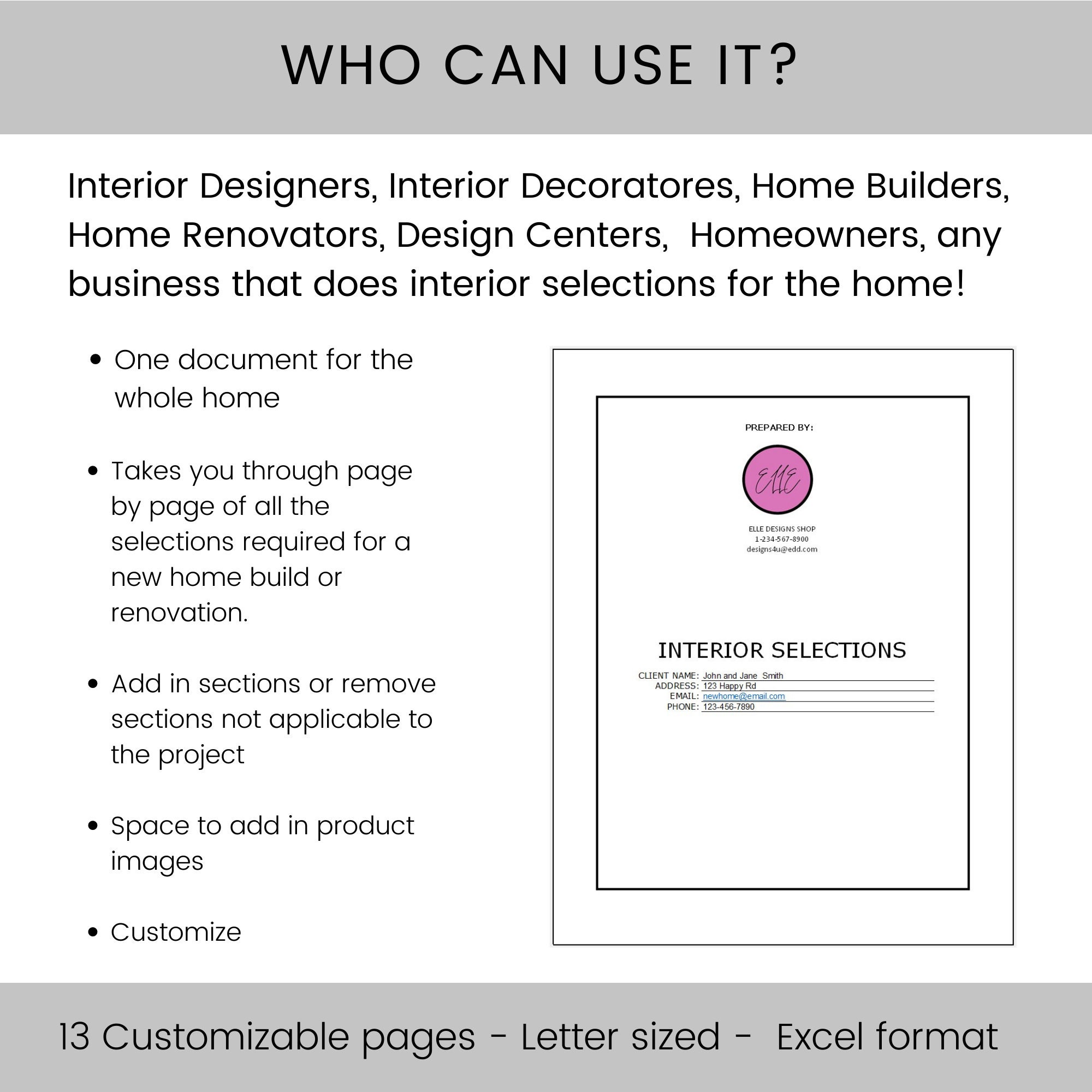 Interior Finishes Selections Package - Home Renovation, New Home Build ...