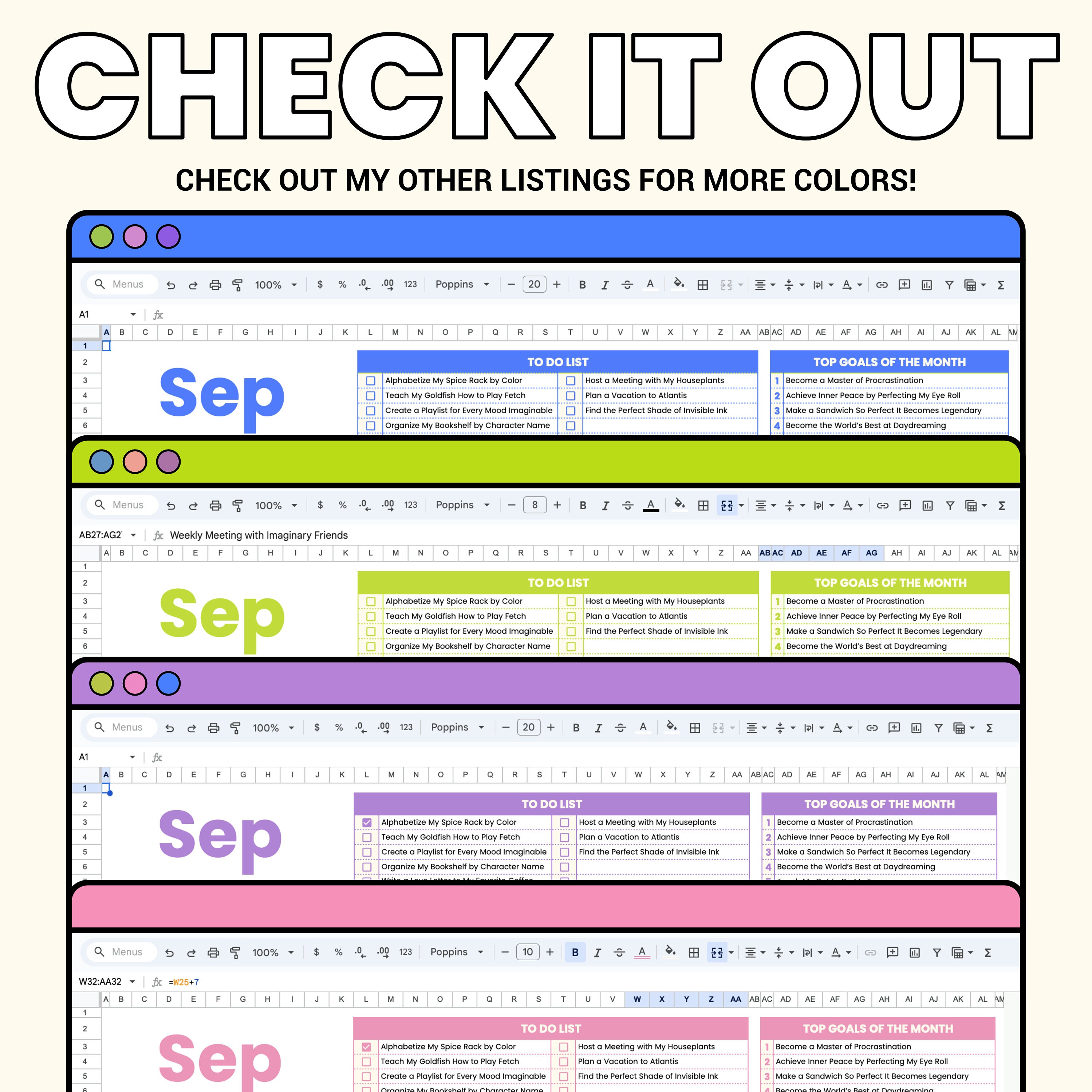 Custom Google Sheets Planner 2024 | Editable Digital Calendar With ...