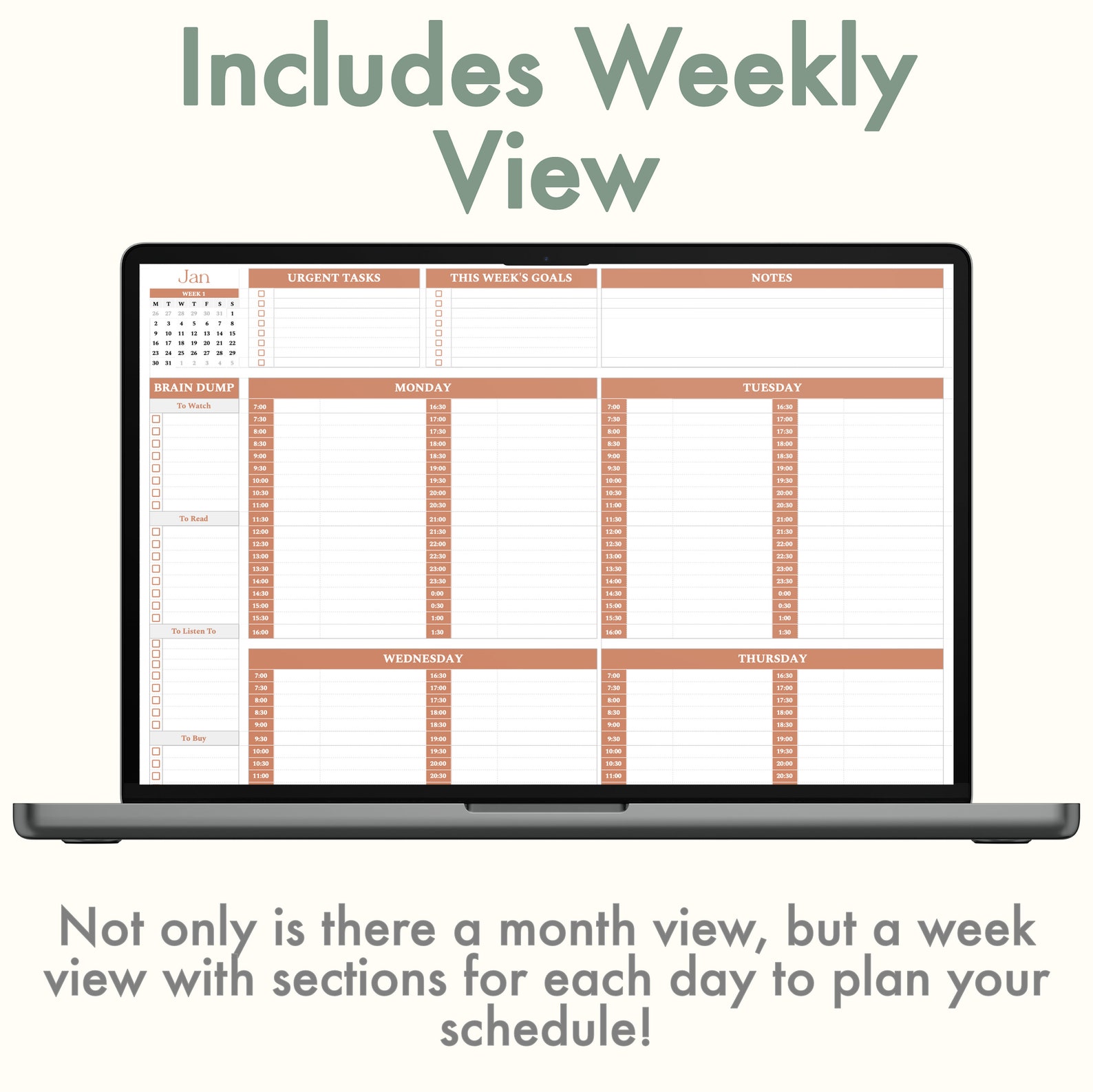 Dynamic & Editable Spreadsheet Calendar With Daily Weekly Monthly ...