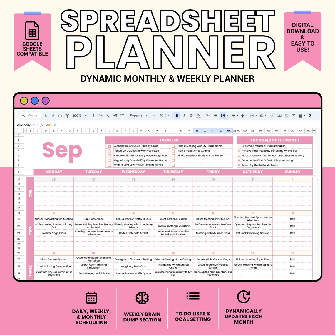 Custom Google Sheets Planner 2024 | Editable Digital Calendar With ...
