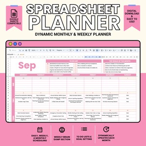 Custom Google Sheets Planner 2024 | Editable Digital Calendar With ...
