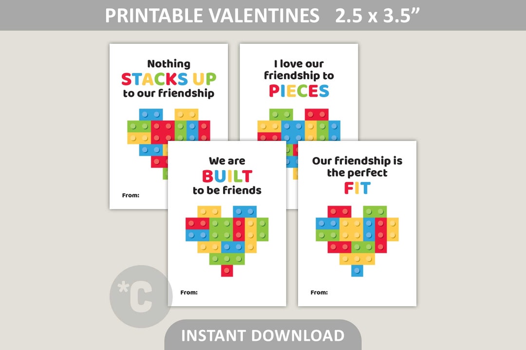 Printable Valentines Cards / Classroom Valentines Exchange / Heart ...
