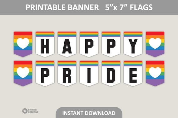 Happy Pride Banner Printable / Pride Decorations / Uses LESS - Etsy