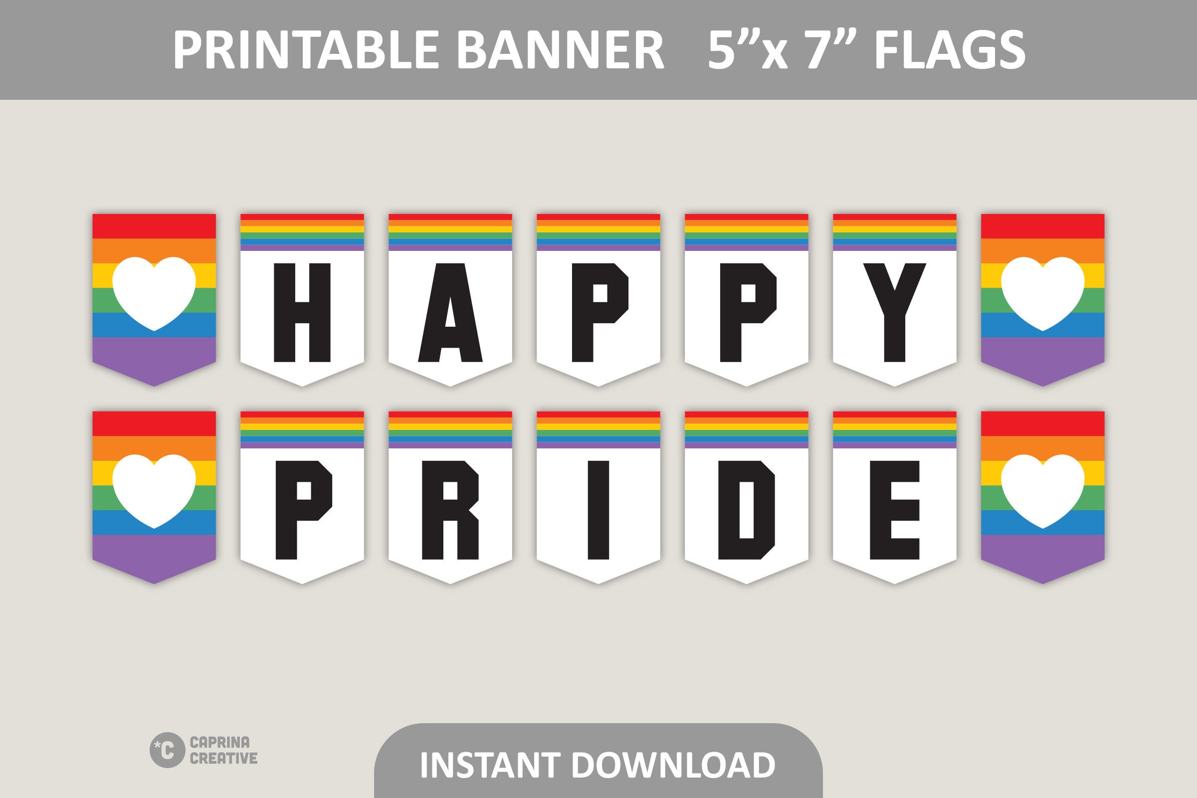 Happy Pride Banner Printable / Pride Decorations / Uses LESS INK / 5" X ...
