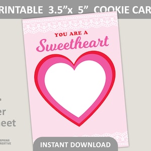 You Are A Sweetheart Cookie Printable / Valentines Day Baking / 3.5” X ...