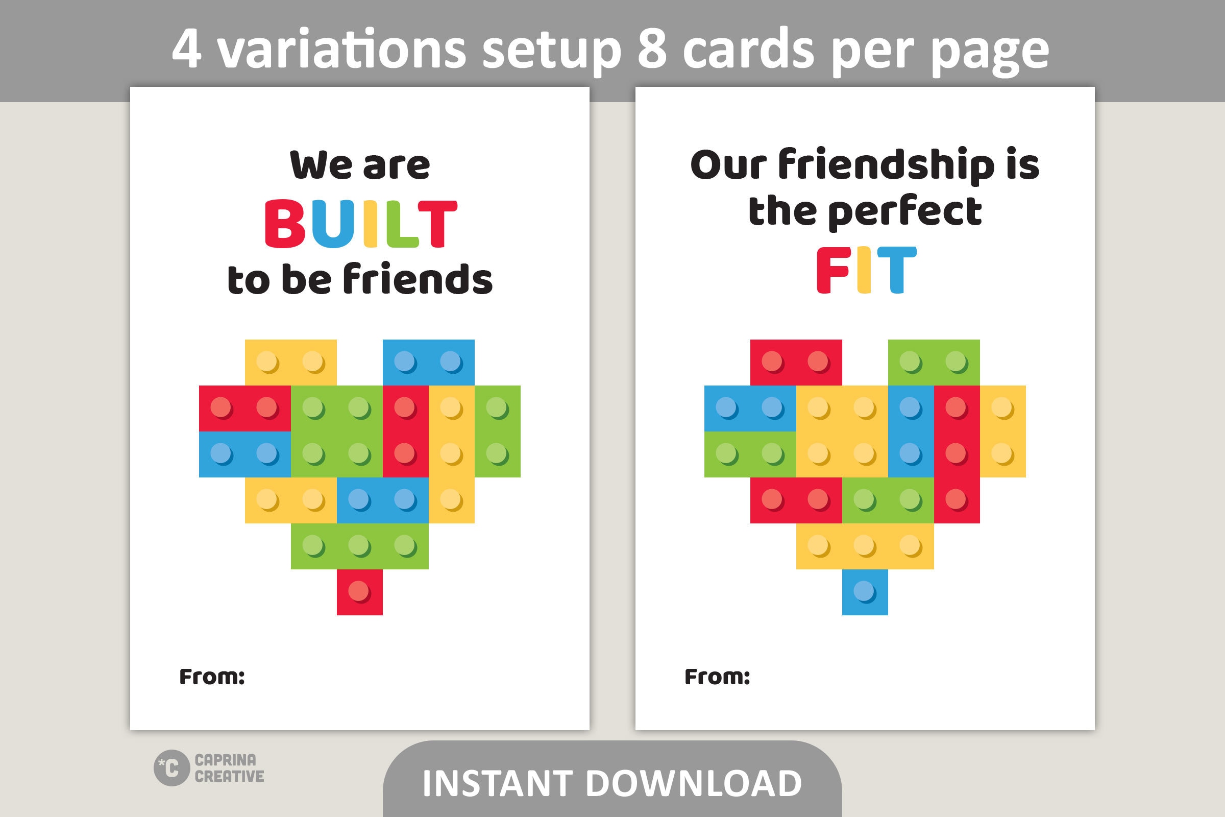 Printable Valentines Cards / Classroom Valentines Exchange / Heart ...