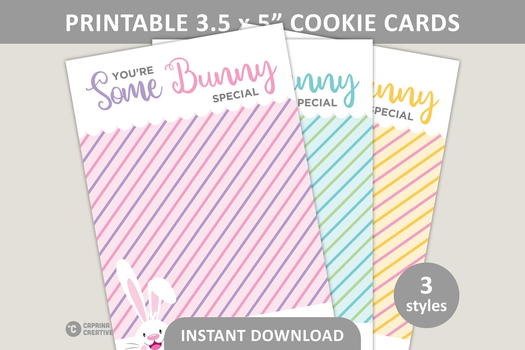 Some Bunny Special Easter Cookie Card Printable / SET of 3 Styles / 3.5 ...