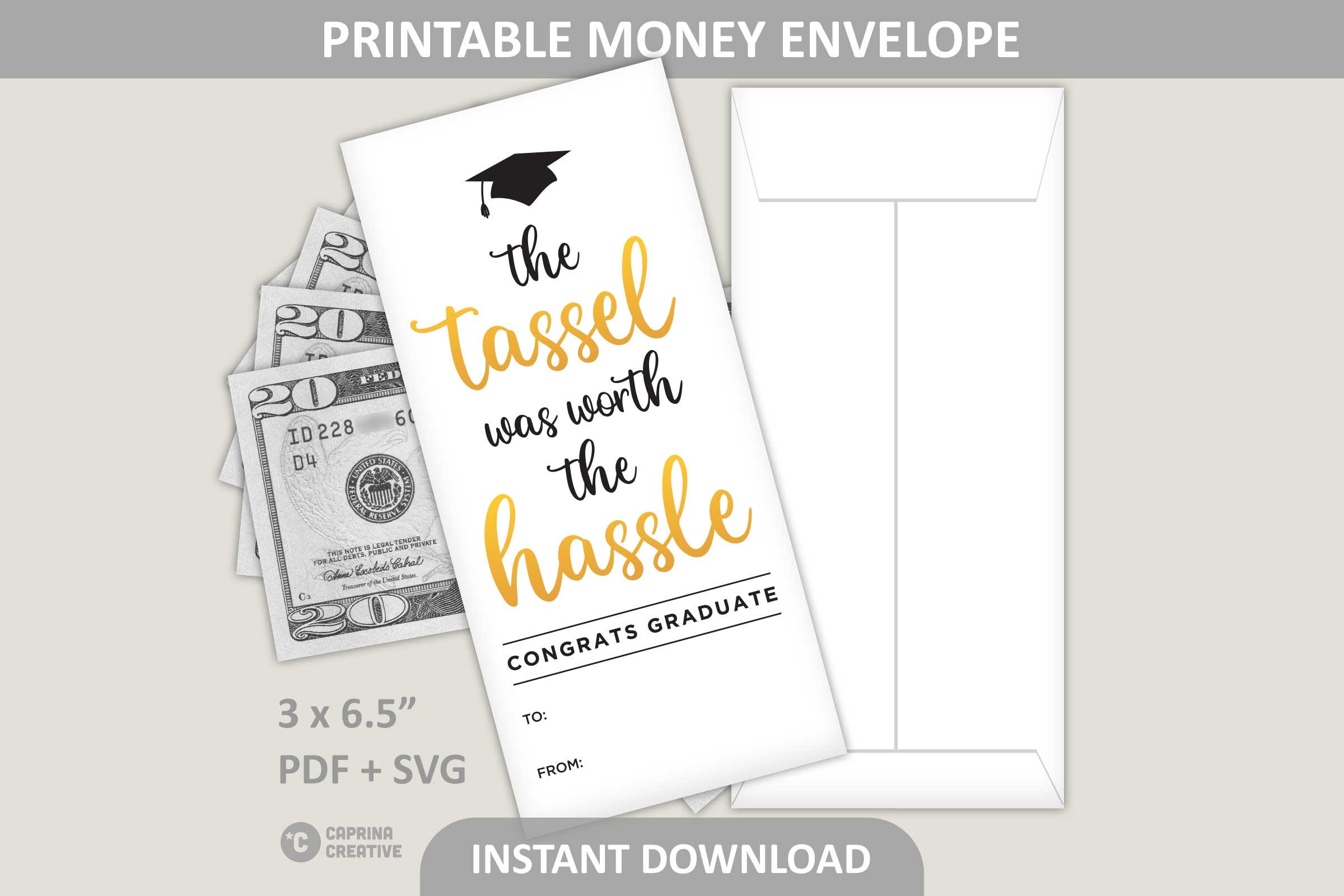 Graduation Money Holder Printable / Congrats Grad Cash Envelopes ...