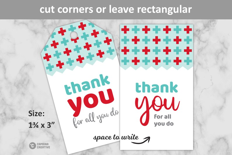 Thank You Nurse Tags Printable / Medical Thanks / Doctor - Etsy