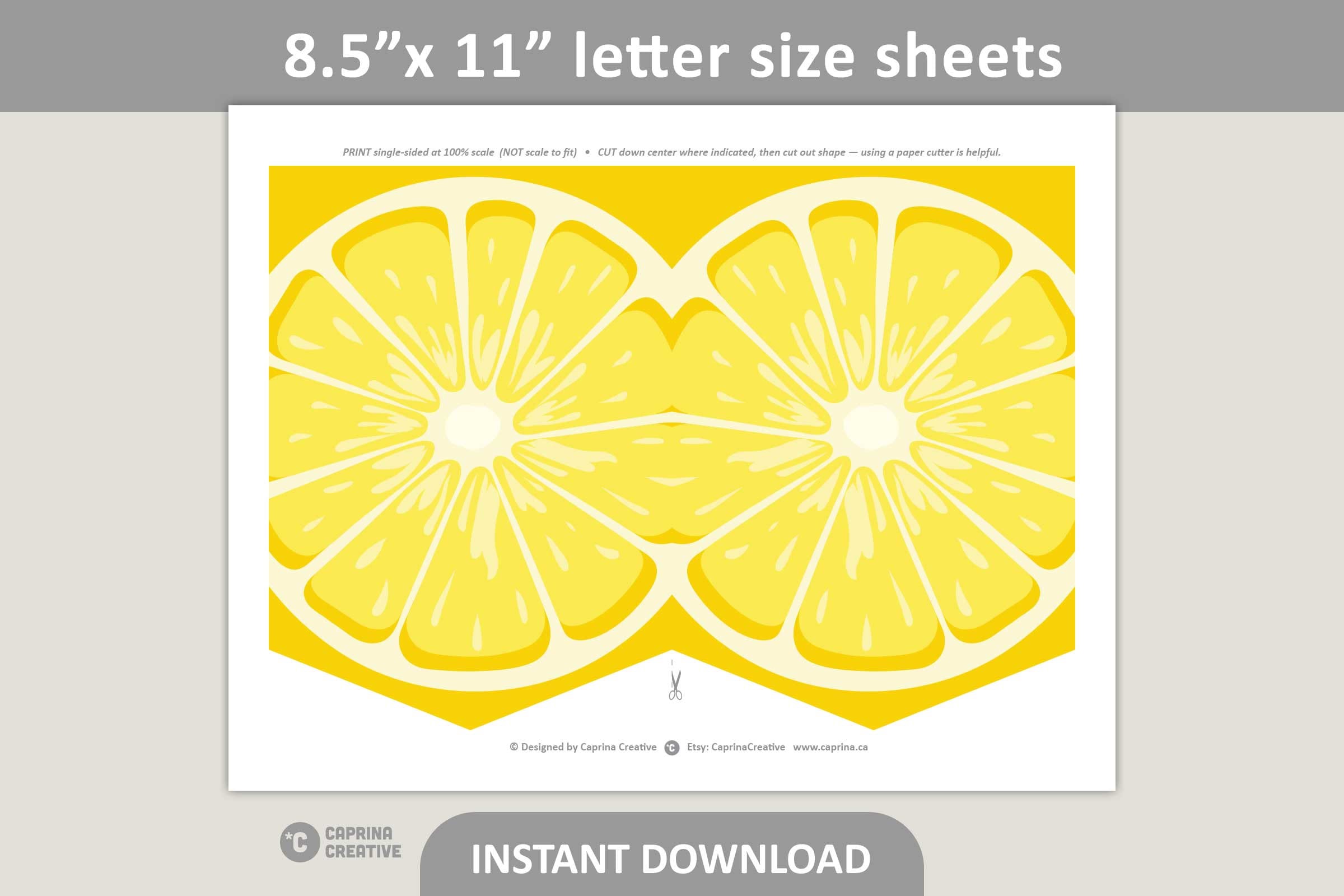 Lemon Birthday Banner Printable / Citrus Party Decor / Happy Birthday ...