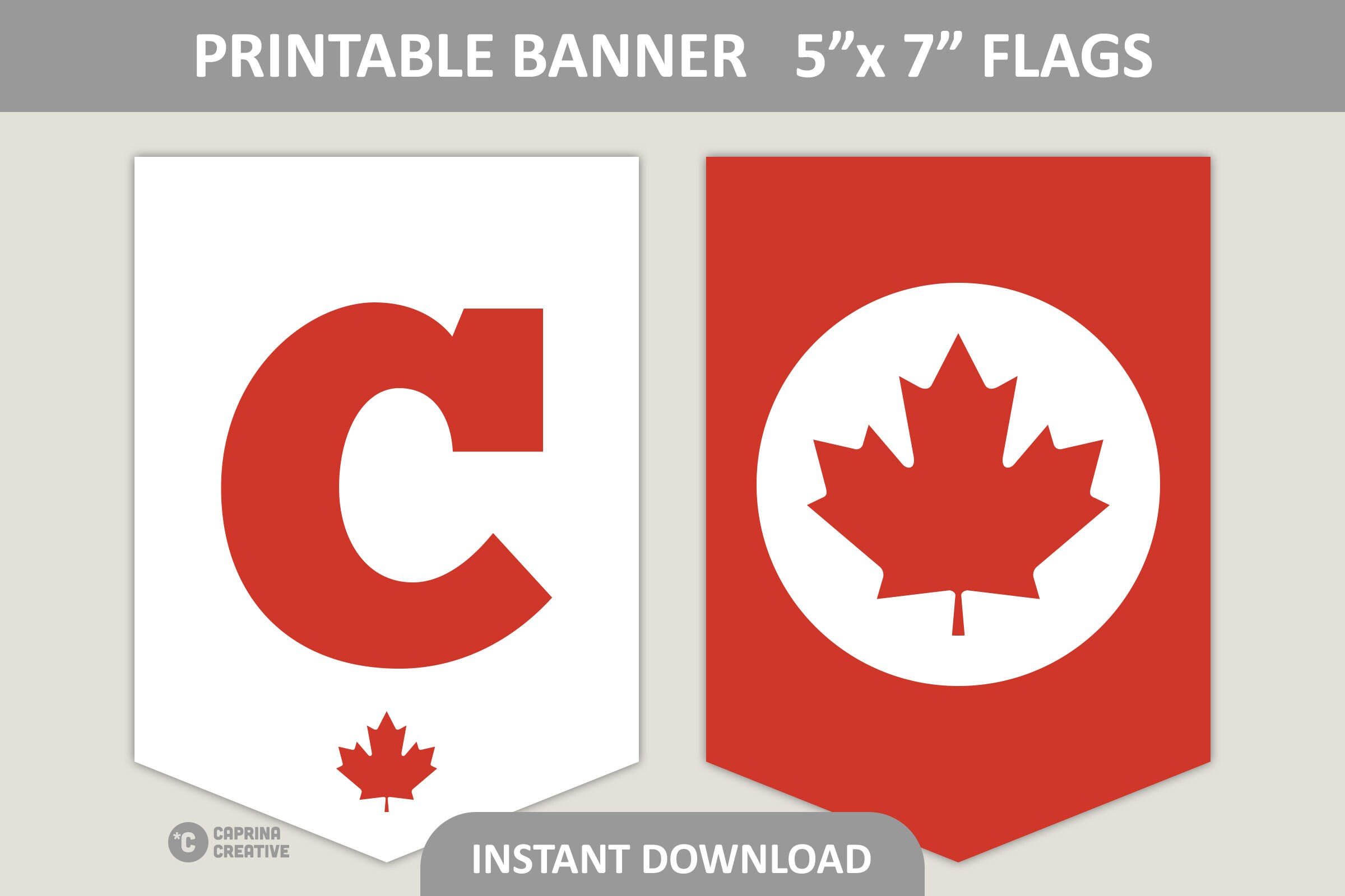 Canada Day Banner Printable / Oh Canada Day Decorations / Red & White ...