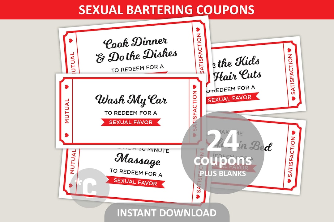 Sexual Favor Coupons Printable / Sexual Bartering Vouchers / Sex Coupon ...