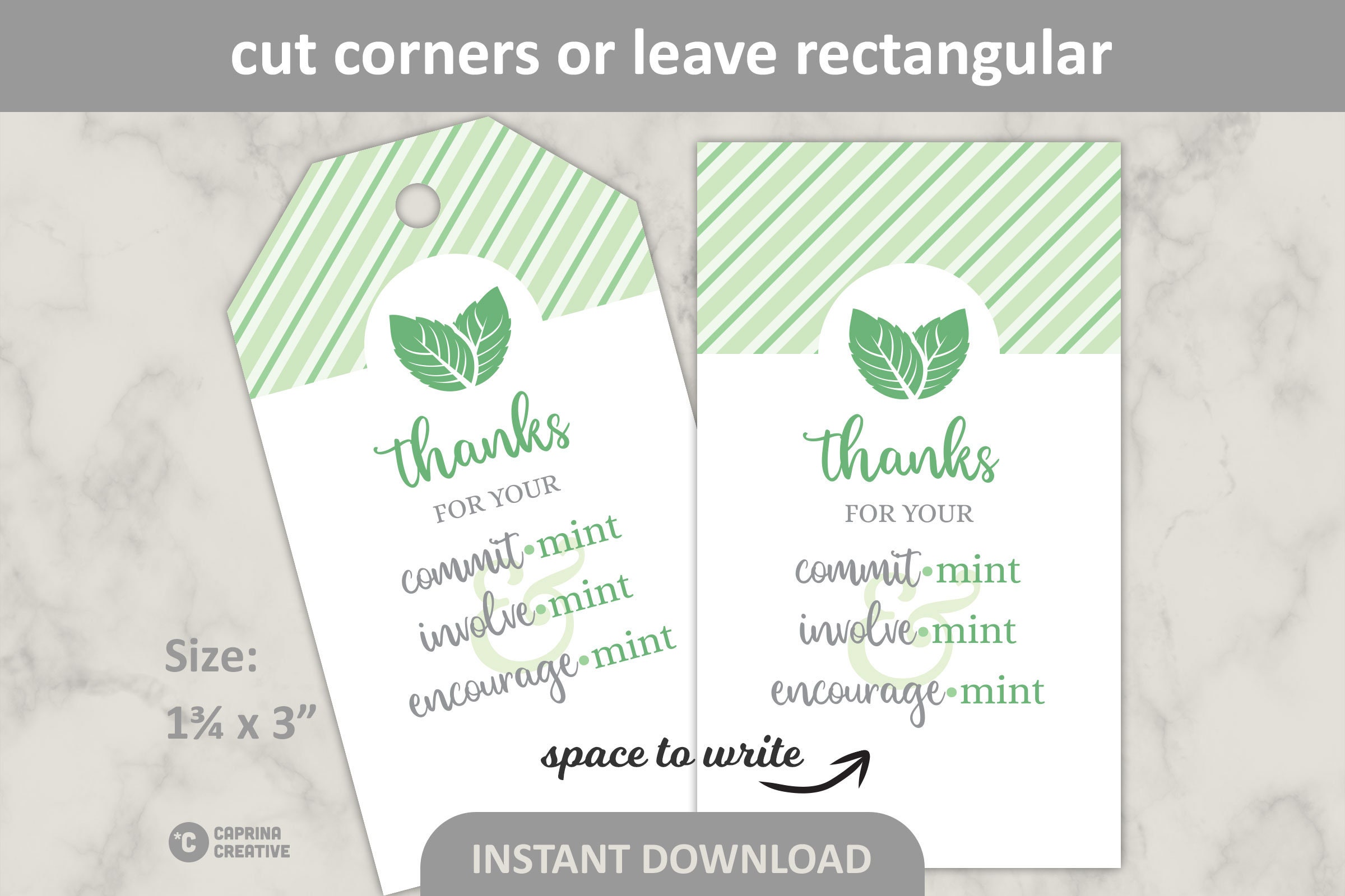 Encourage Mint Tags Printable / Teacher Appreciation Thank You - Etsy