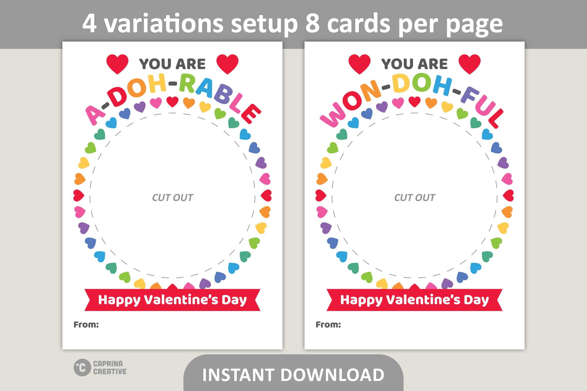 Play Doh Valentine Printable Cards / Play Dough Classroom Valentines ...