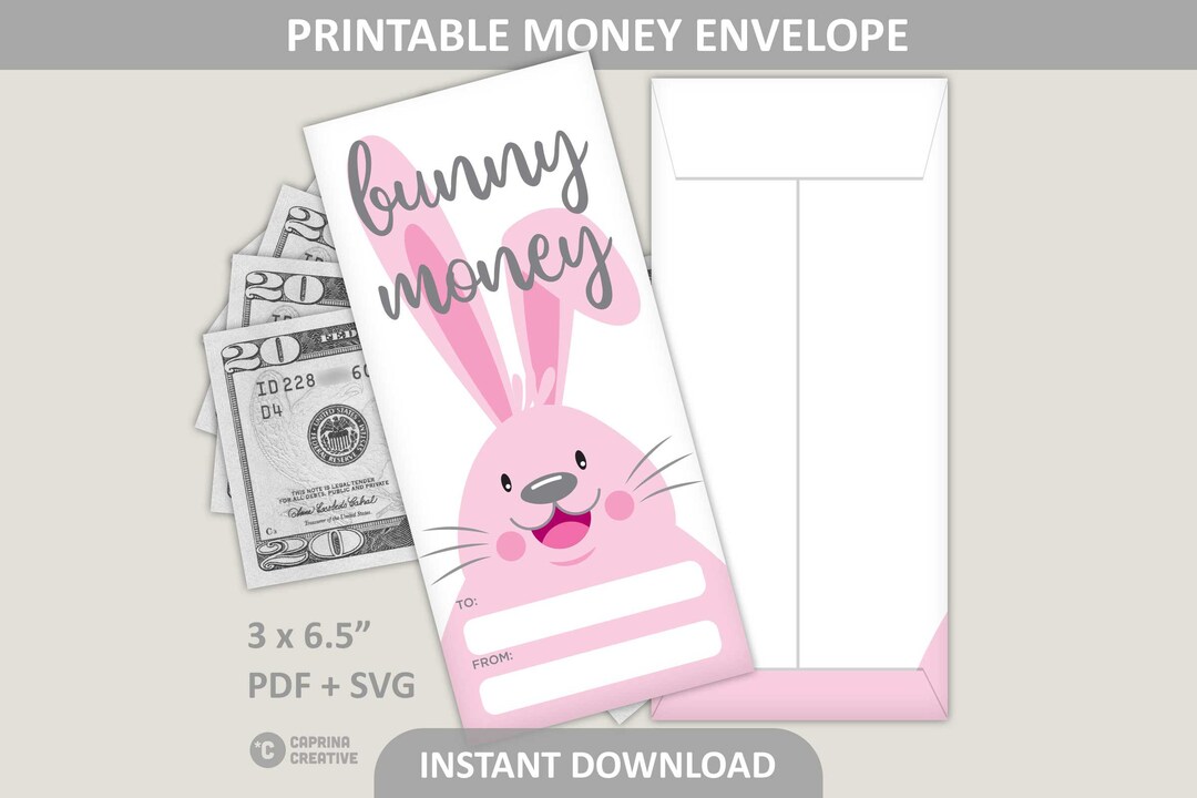 Easter Money Holder Printable / Spring Cash Envelopes / Girls Bunny ...