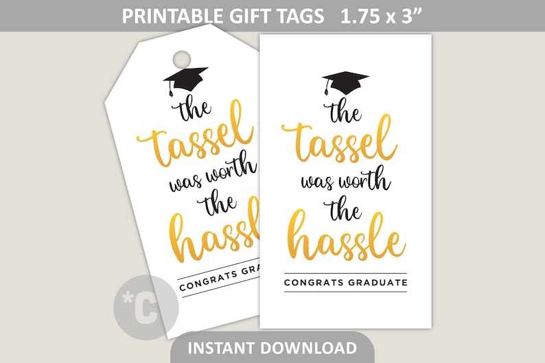 Graduation Tag Printable / Class of 2024 Congrats Graduate / Tassel ...