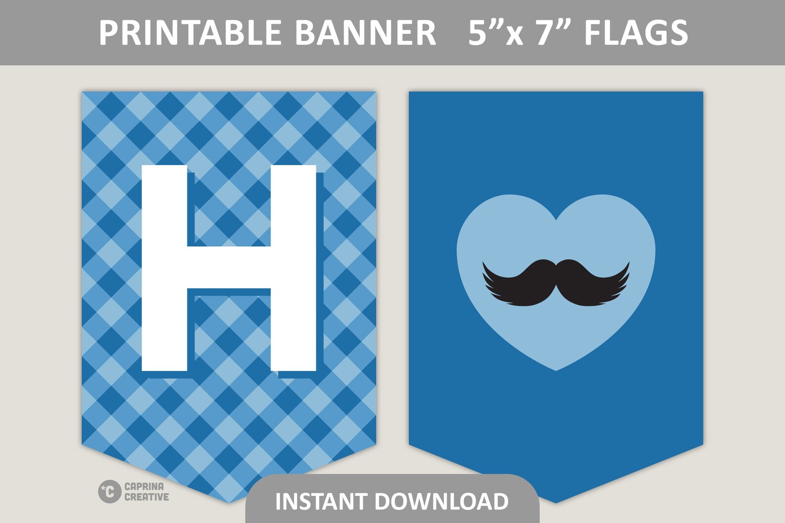 Happy Birthday Banner Printable / Dad Birthday Party Decoration / Blue ...