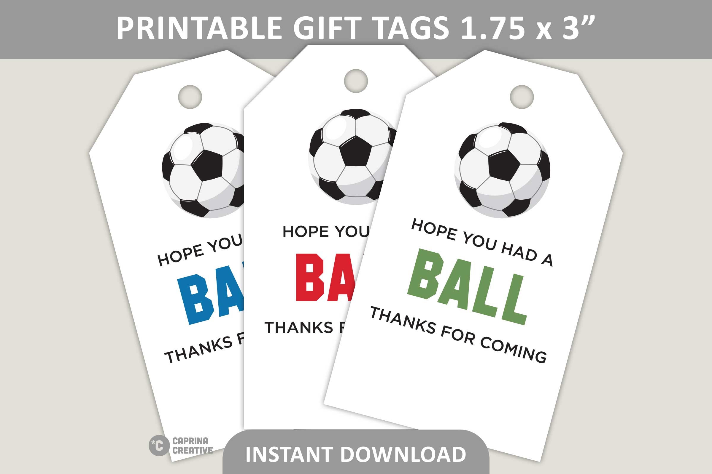 Printable Party Favor Tags / Soccer Birthday Party / Soccer Tournament ...
