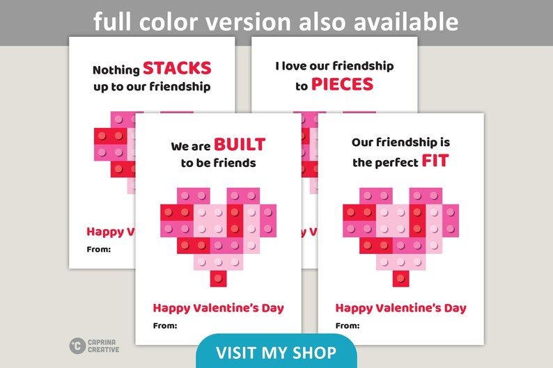 Printable Valentines Cards / Classroom Valentines Exchange / Heart ...
