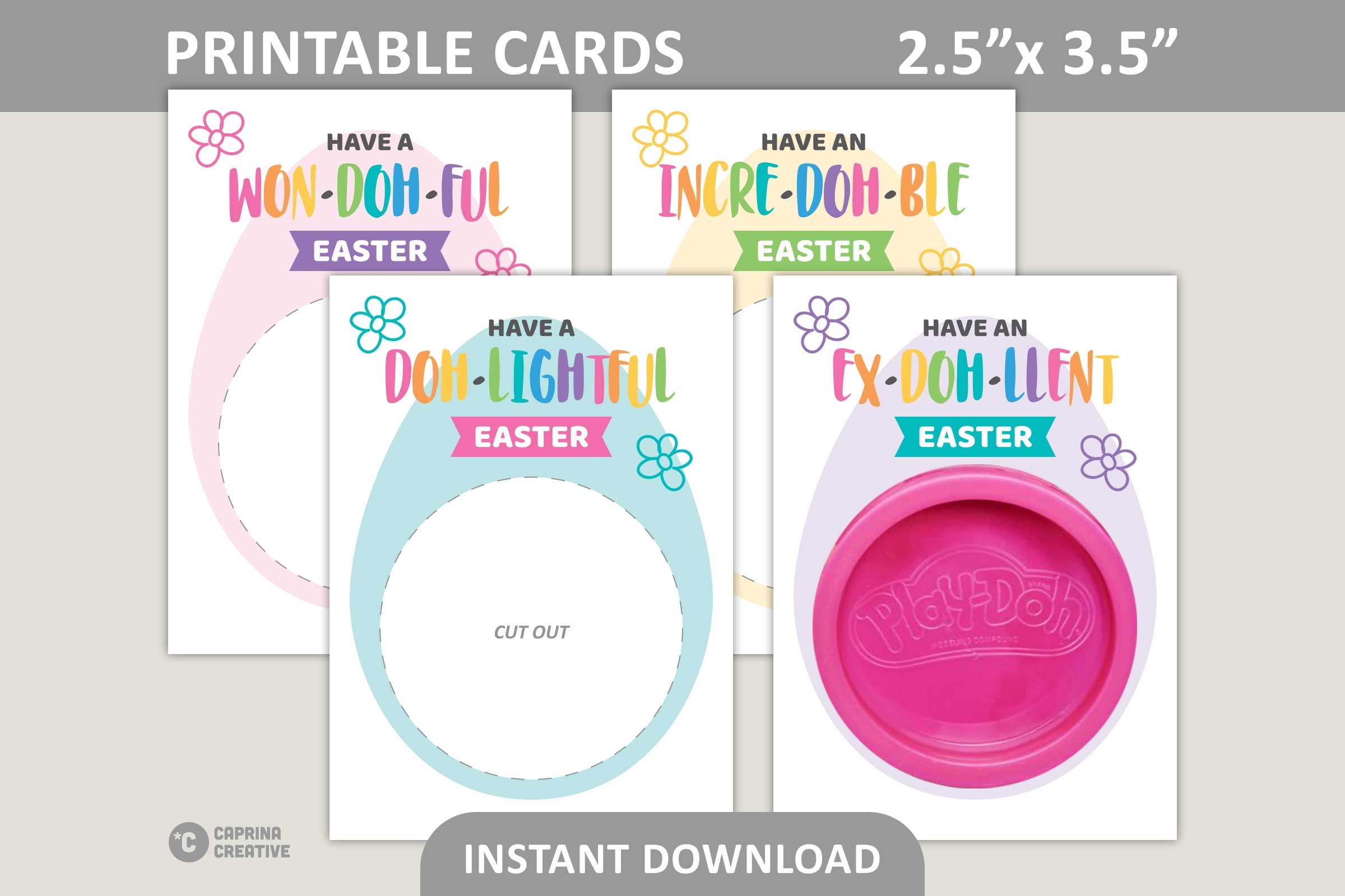 Easter Play Doh Tags Printable / Happy Easter Play Dough Tag / 2.5" X 3 ...