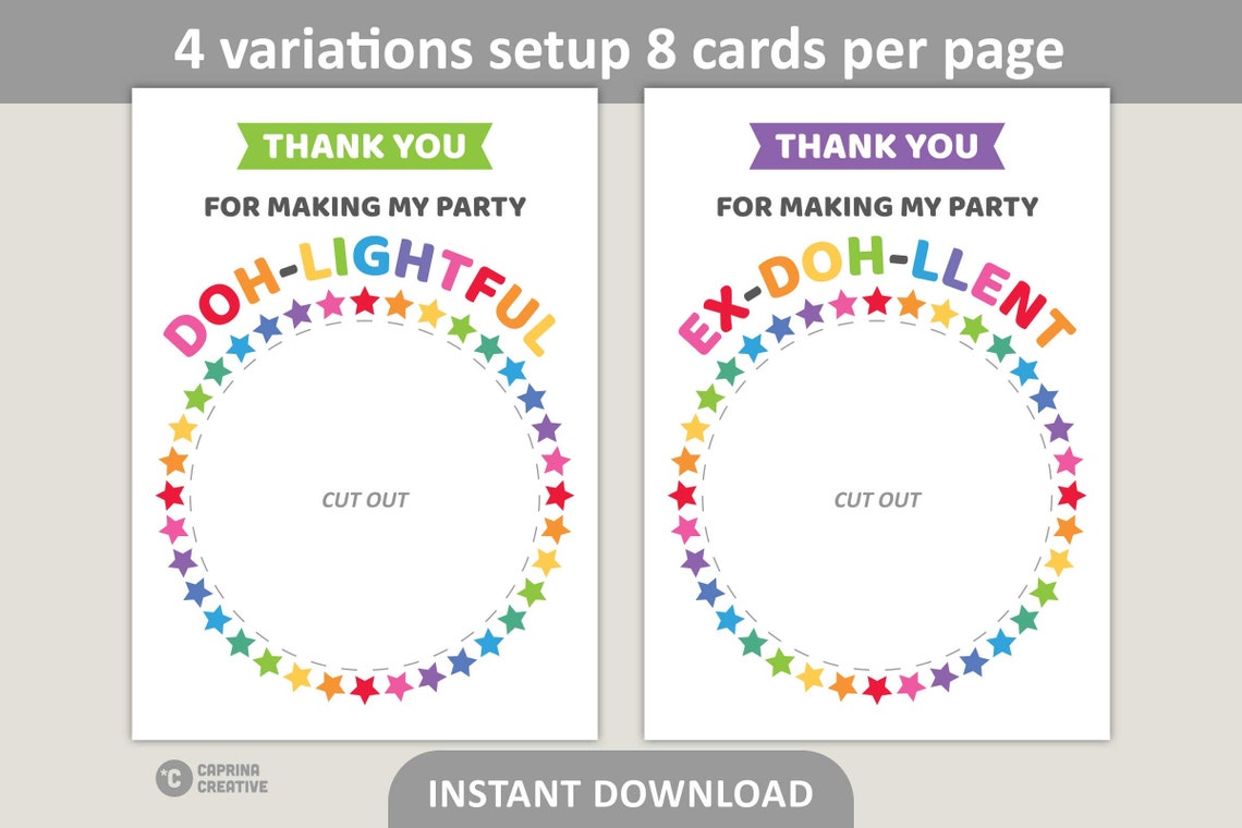 Play Doh Party Favors Printable / Play Dough Birthday Favors / 2.5 X 3. ...