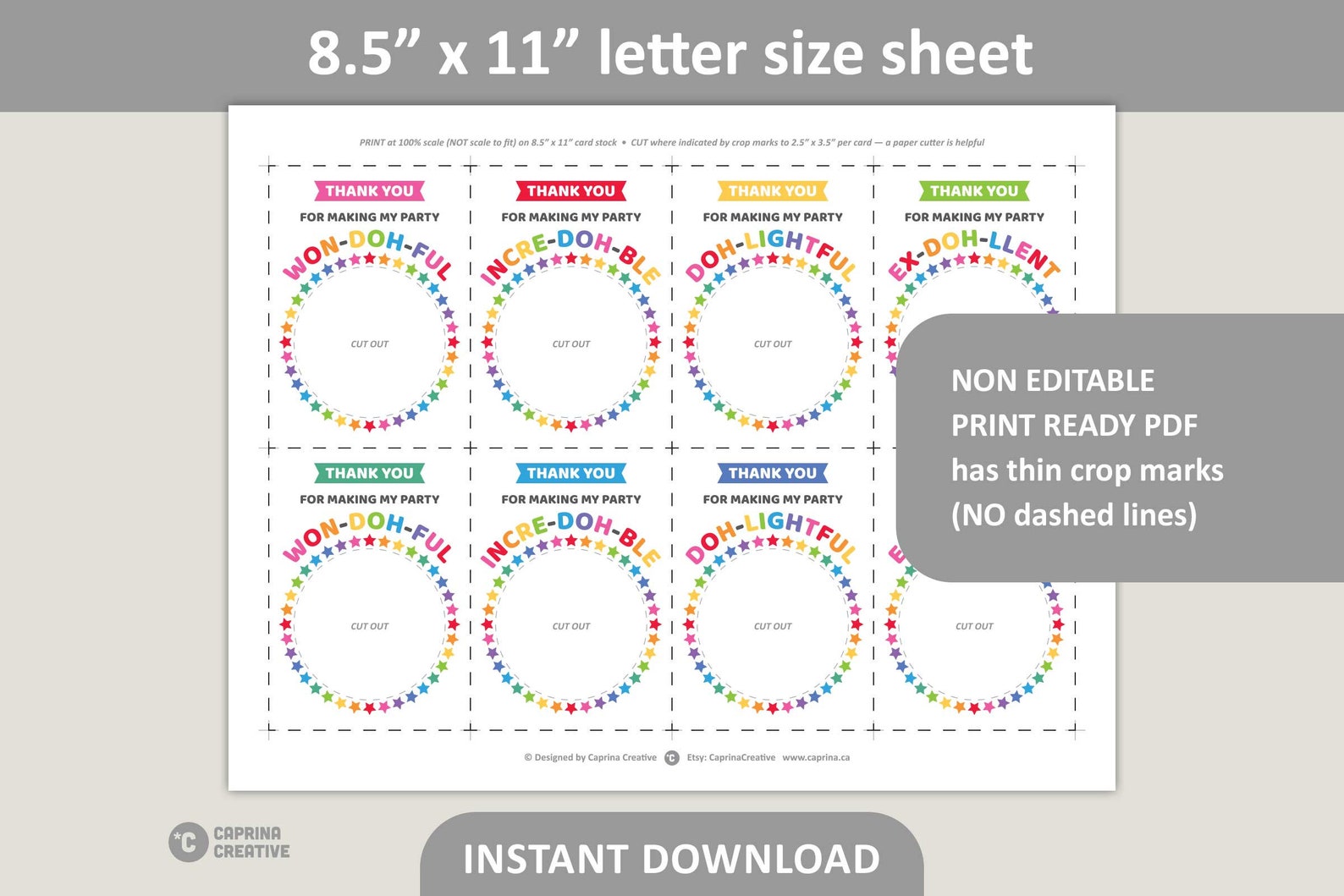 Play Doh Party Favors Printable / Play Dough Birthday Favors / 2.5" X 3 ...