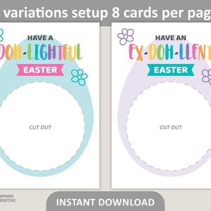 Easter Play Doh Tags Printable / Happy Easter Play Dough Tag / 2.5" X 3 ...