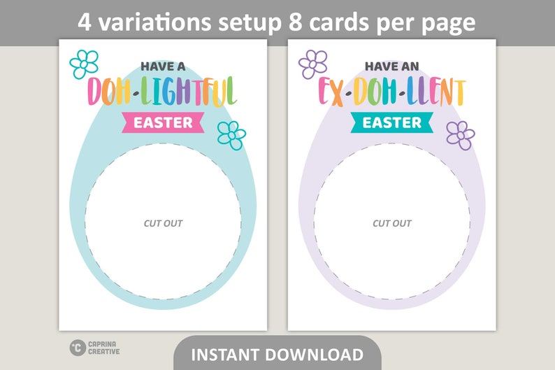 Easter Play Doh Tags Printable / Happy Easter Play Dough Tag / 2.5" X 3 ...
