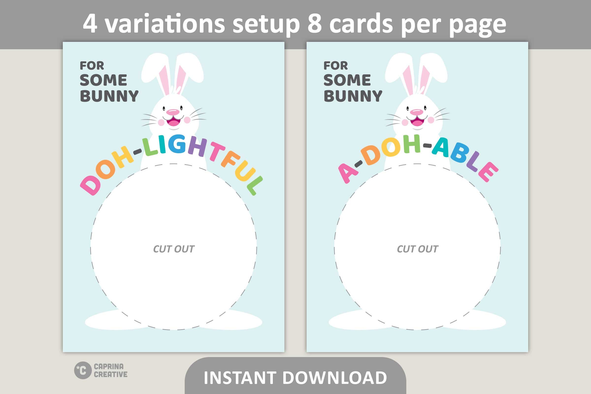Easter Play Doh Tags Printable / Happy Easter Play Dough Cards / 2.5" X ...