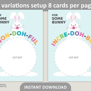 Easter Play Doh Tags Printable / Happy Easter Play Dough Cards / 2.5" X ...
