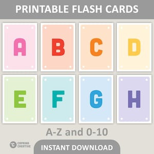 Preschool Alphabet Flash Cards Printable / A-Z Flashcards for Preschool ...
