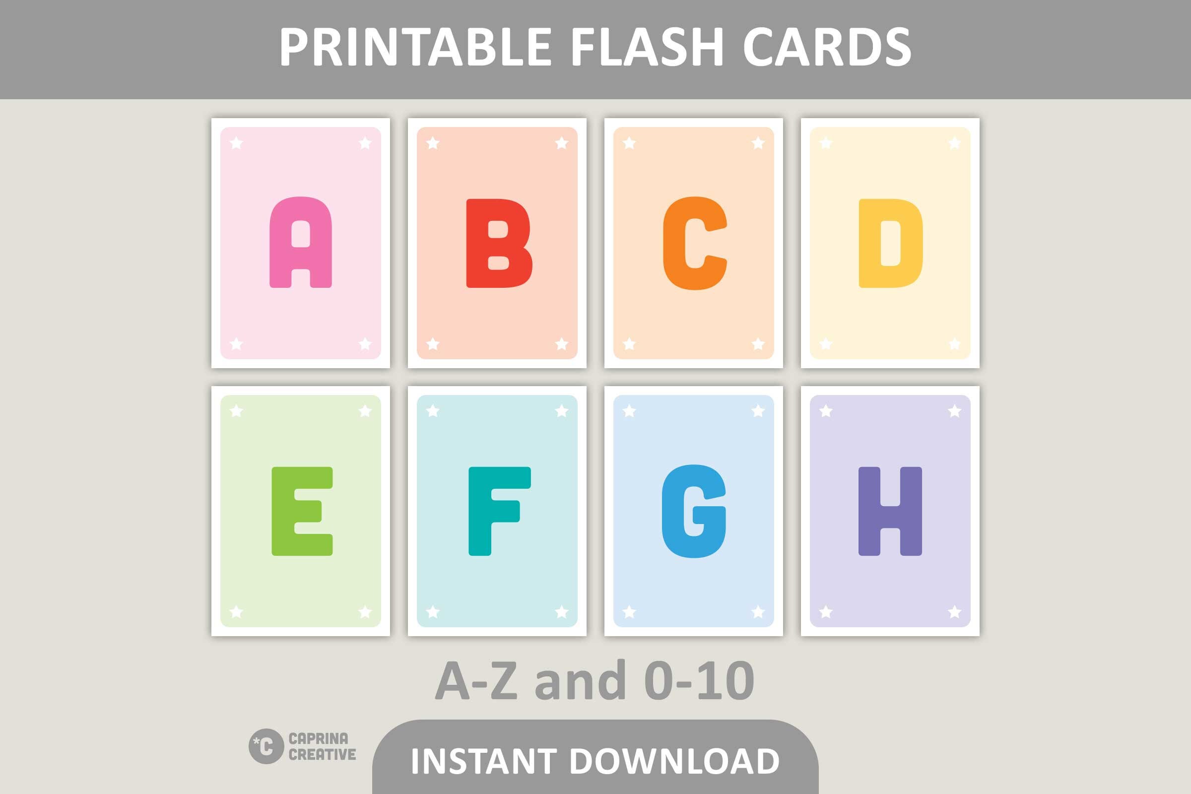 Preschool Alphabet Flash Cards Printable / A-Z Flashcards for Preschool ...