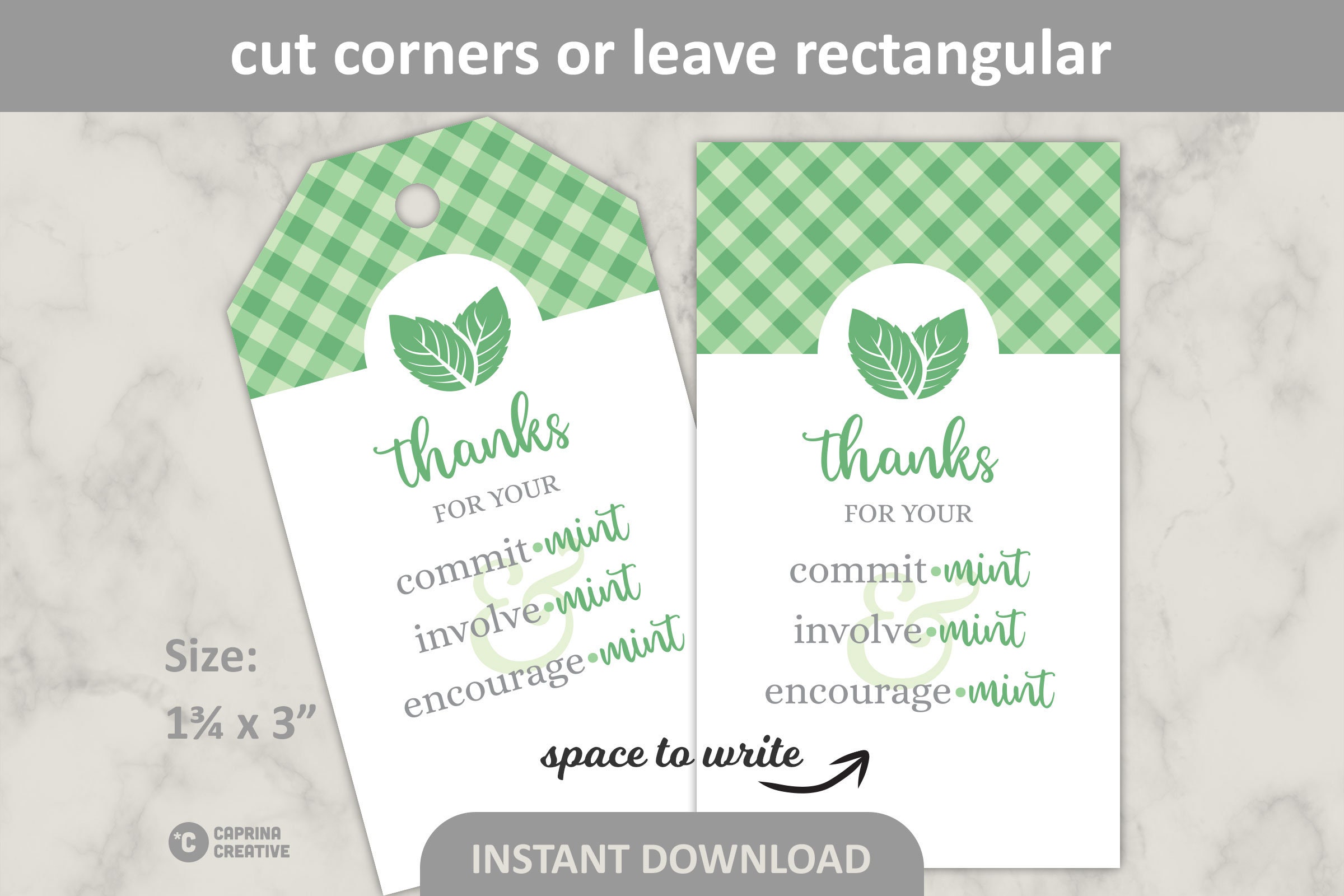 Encourage Mint Tags Printable / Teacher Appreciation Thank You - Etsy
