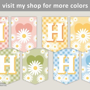 Daisy Birthday Banner Printable / Daisies on Yellow Plaid / Happy ...